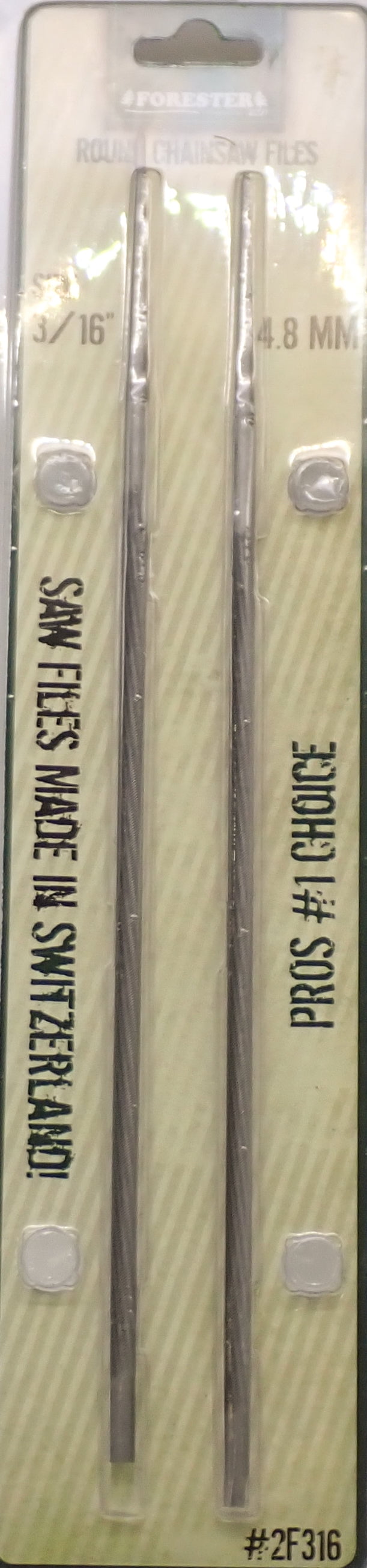 FORESTER CHAINSAW SHARPENING FILES SWISS MADE 2-PACK 3/16 FILE FOR .325 ...