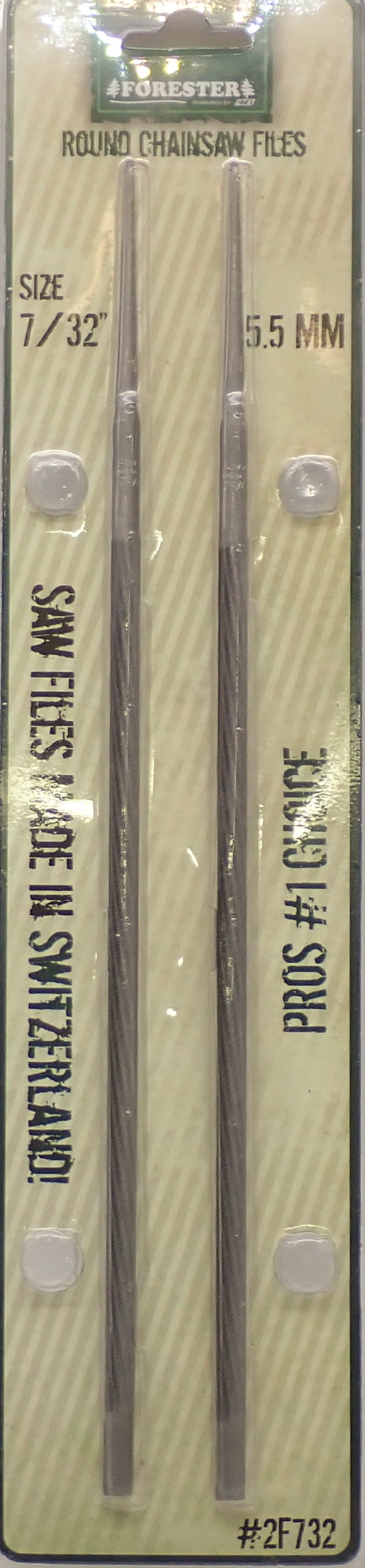 FORESTER CHAINSAW SHARPENING FILES SWISS MADE 2-PACK 7/32 FILE FOR 3/8 ...