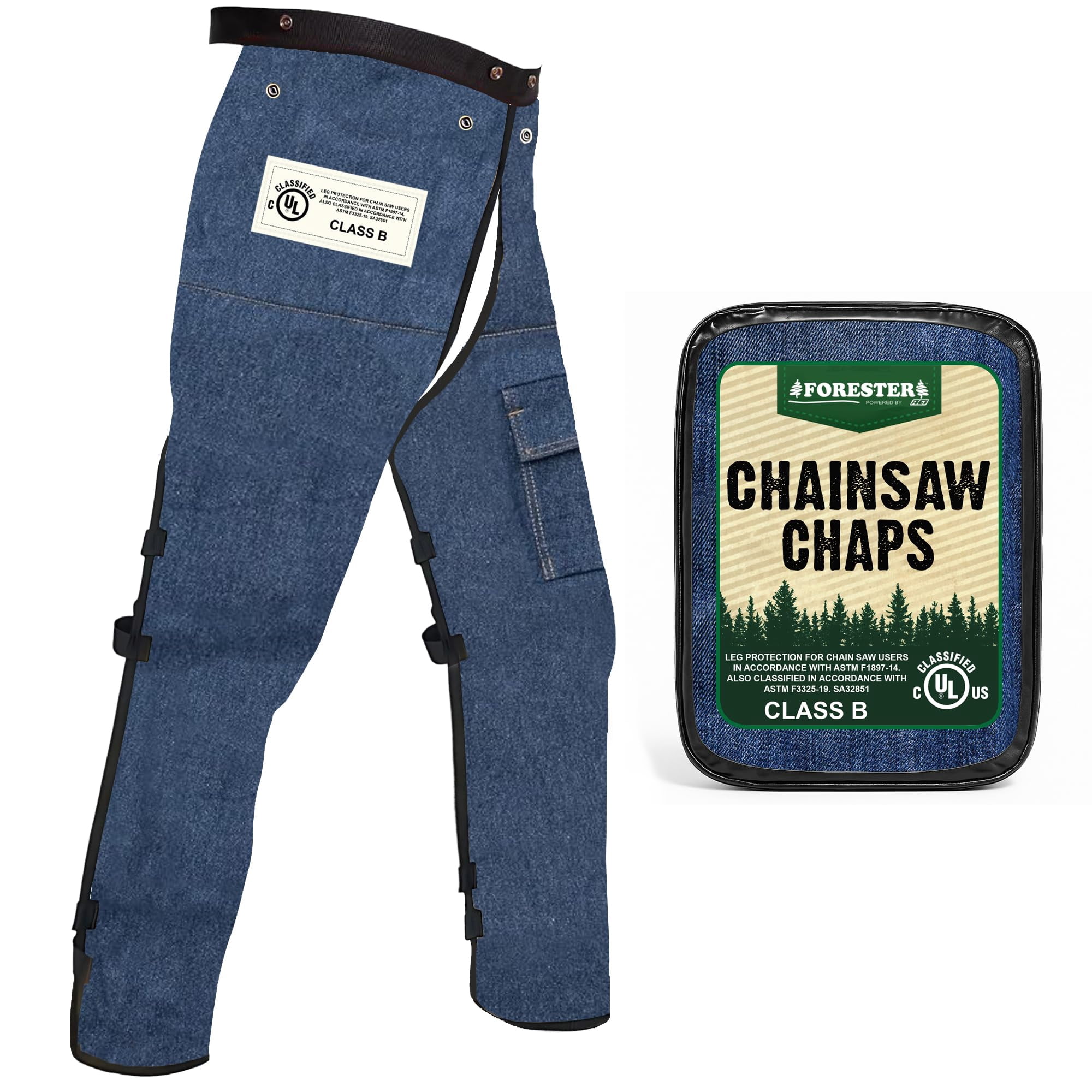 FORESTER Chainsaw Chaps for Men - Adjustable Belt - Chain Saw Chaps for ...