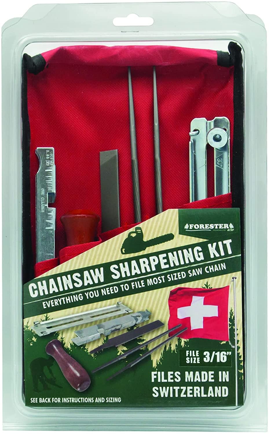 FORESTER Chainsaw Sharpener File Kit - Chain Saw Blade Sharpening File ...