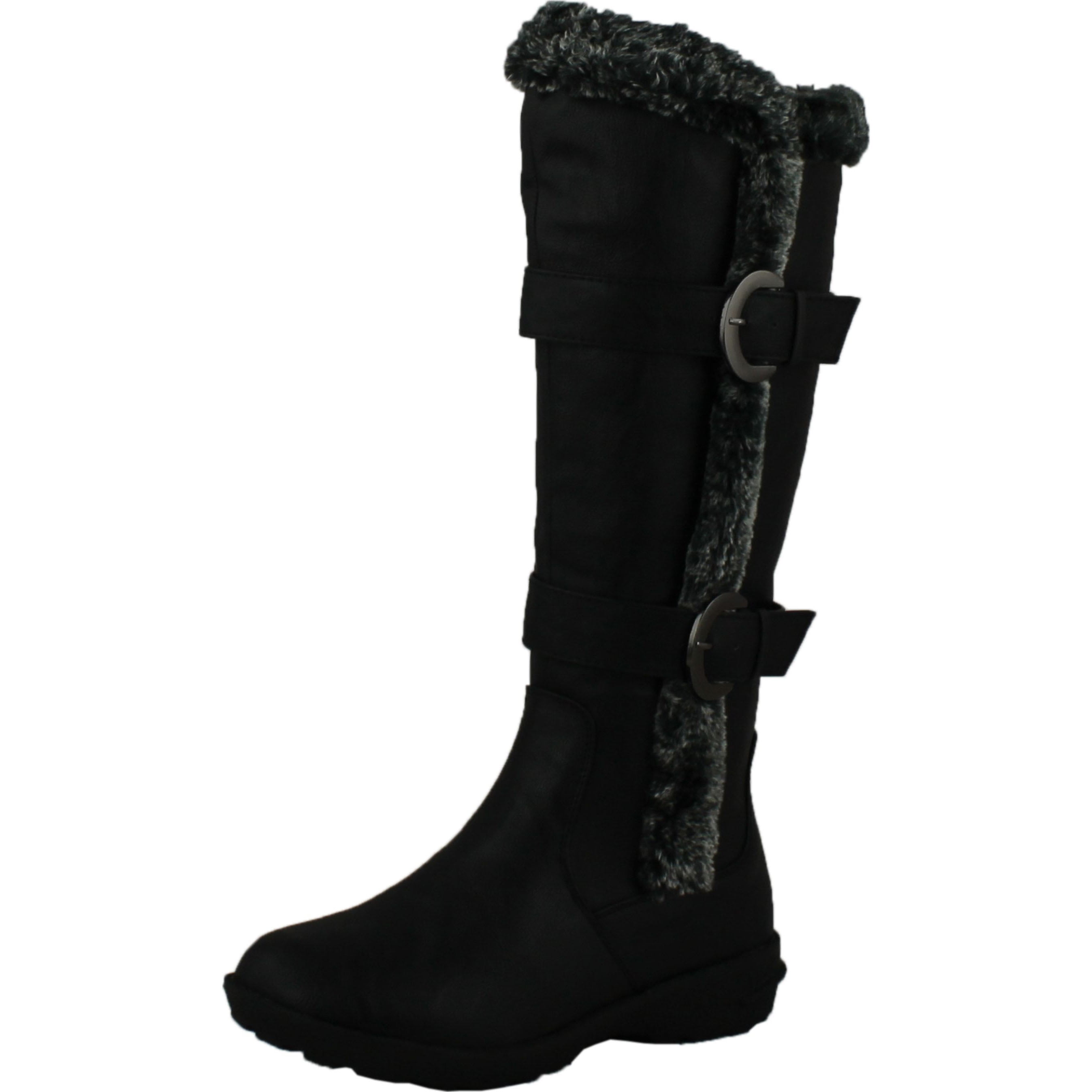FOREVER AURA-43 Womens Double Straps Knee High Boots Winter Boots ...