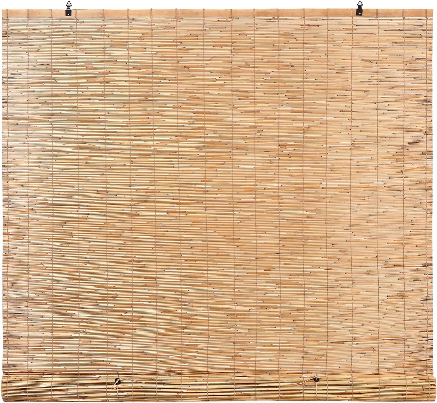 FOREVER BAMBOO Light-Filtering Cord-Free Bamboo Reed Roll-Up Blind ...