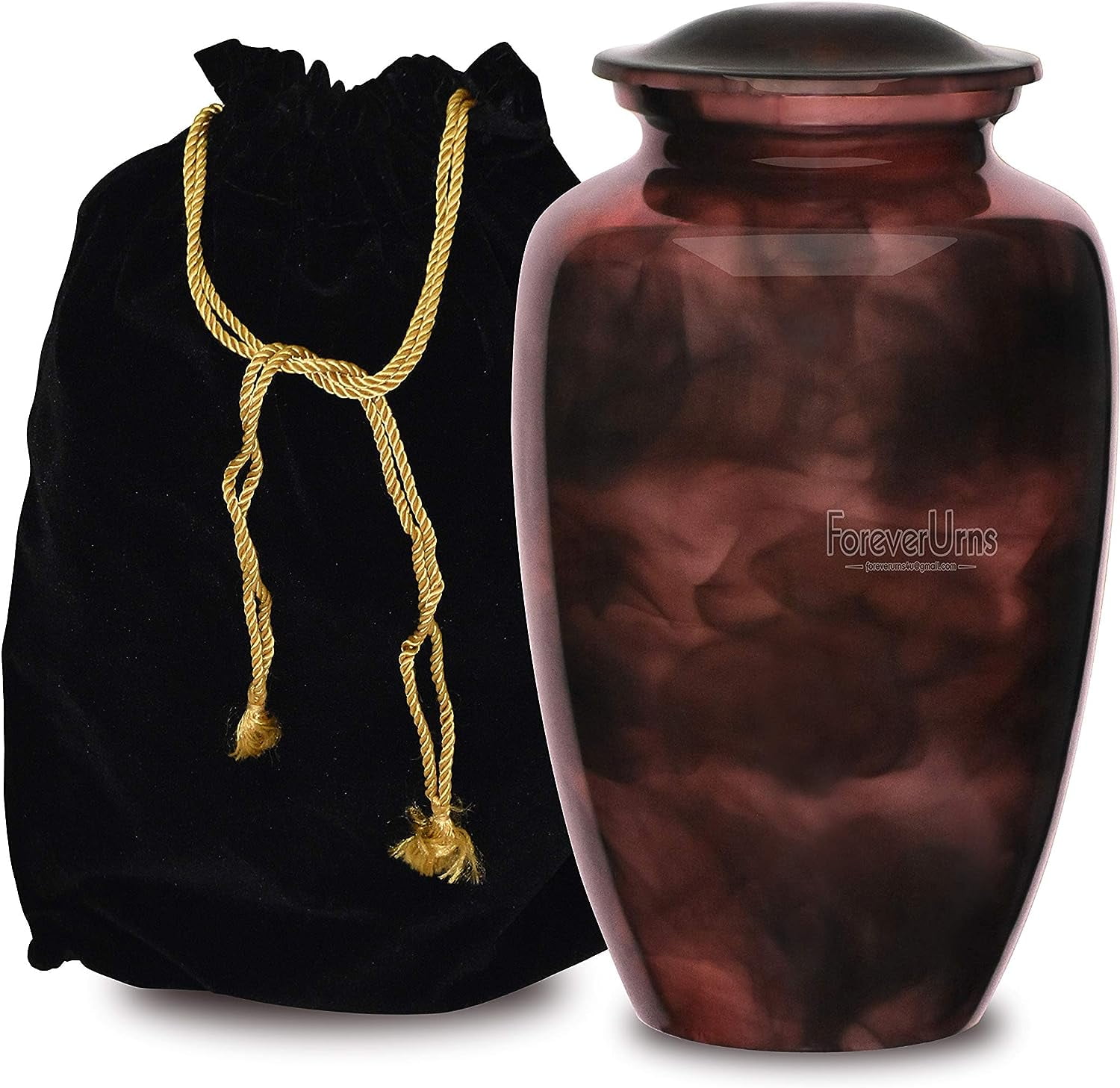 FOREVER URNS Adult Cremation Urn Brown Smoke Urn For Human Ashes ...