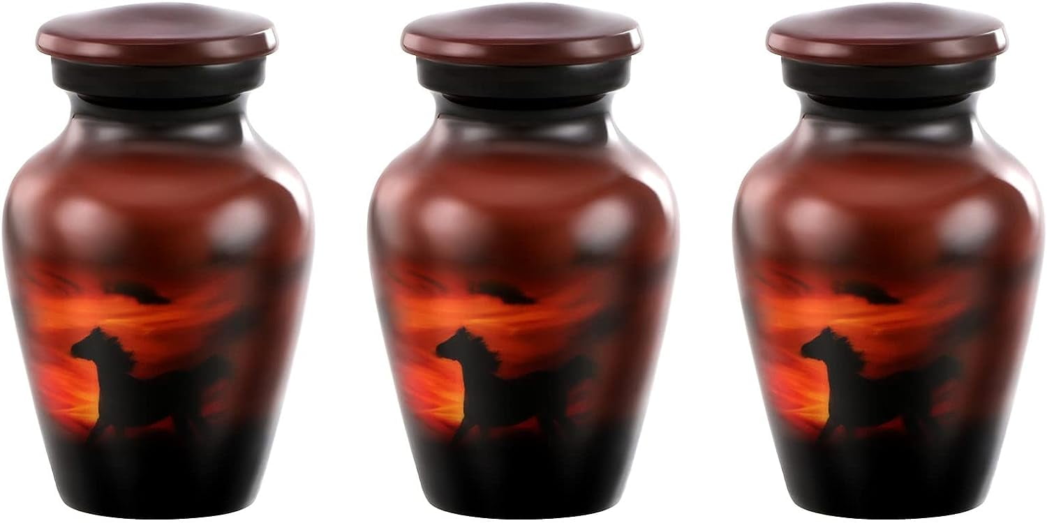 FOREVER URNS Keepsake Urn – Black Horse Small Keepsake Qnty 3 ...
