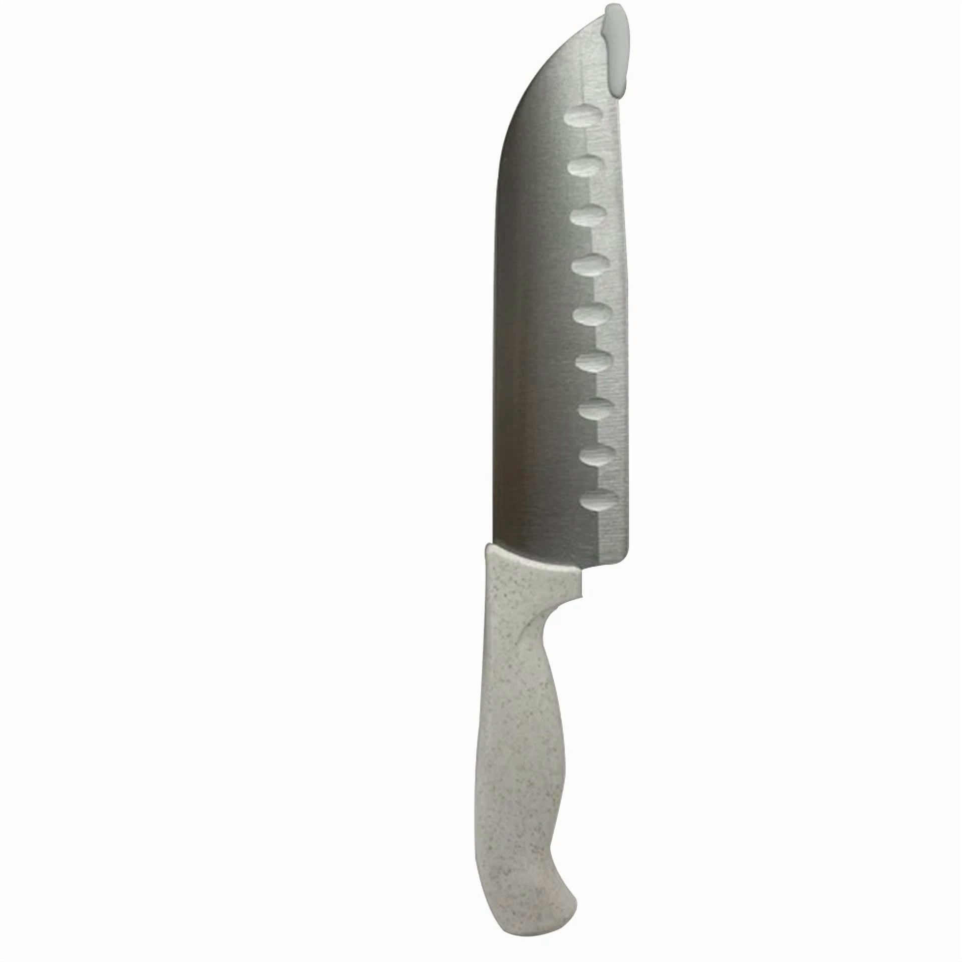 FORGE- 1 Santoku Knife Granton Edge Razor Sharp 7Inch Wheat Fiber ...