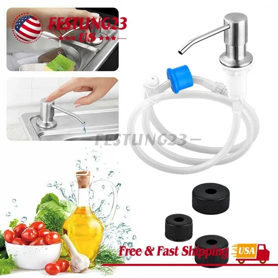 FORGE- 360° Sink Soap Dispenser Stainless Steel Kitchen Hand Soap Pump ...