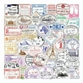 FORGE- 50 Retro Customs Stamp Stickers World Travel Tourist Decals Set ...