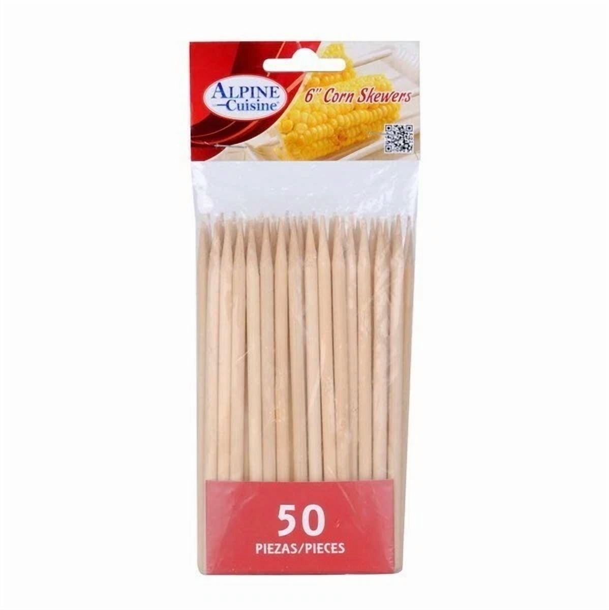 FORGE- 50Pc 6In Bamboo Skewers Bbq Corn Kebabs Grilling Chocolate ...