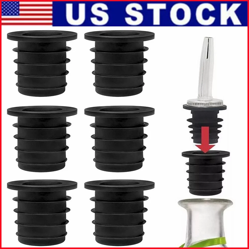 FORGE- 6Pc Wine Bottle Pourers Silicone Bottle Stoppers Craft Retro For ...