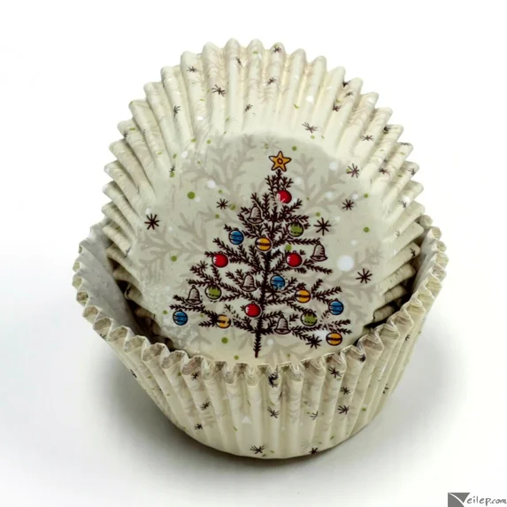 FORGE- Festive Christmas Tree W Ornaments Standard Cupcake Liners, 50 ...