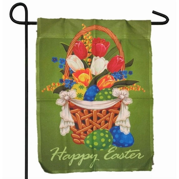 FORGE- Happy Easter Eggs Basket Egg Garden Banner/Flag 12"X18" Sleeved ...