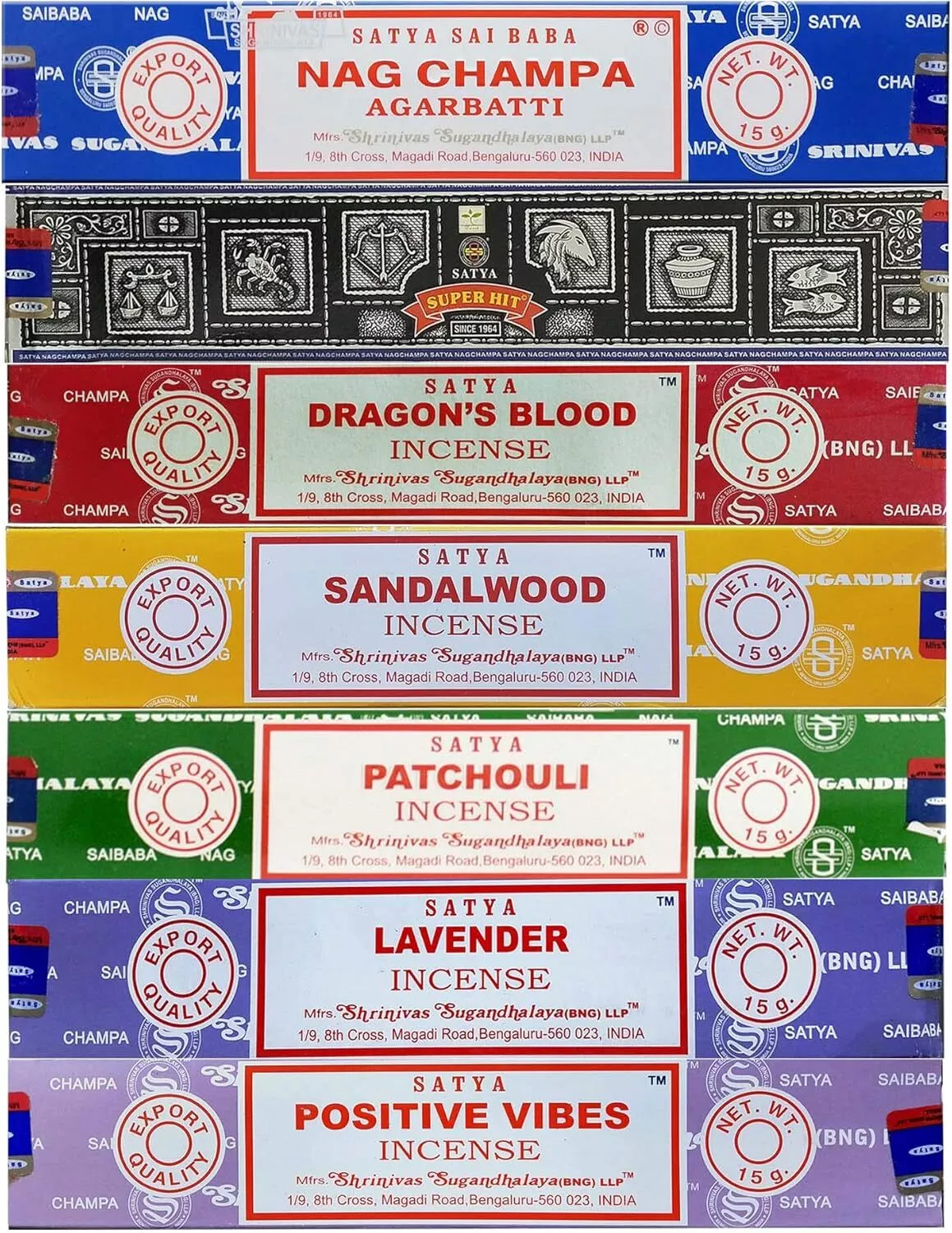 FORGE- Satya Incense Gift Set Nag Champa, Super Hit, Dragon'S Blood ...