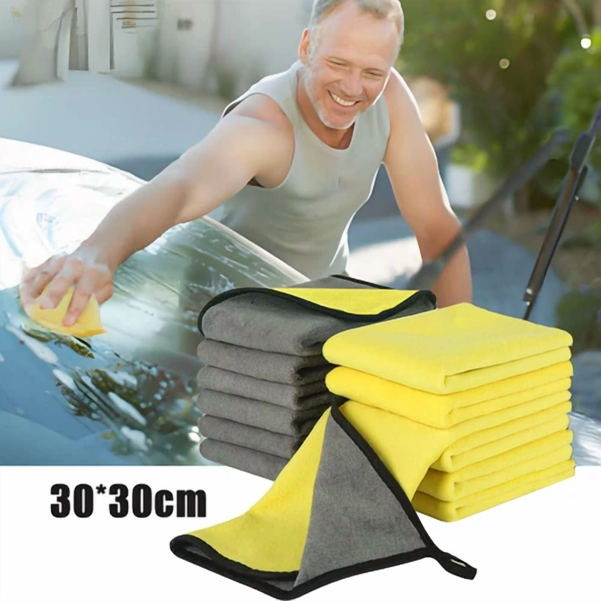 FORGE- Yellow Gray Microfiber Cleaning Cloth Car Care Towel For Daily ...