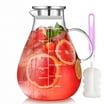 SUSTEAS 68oz Infusion Glass Pitcher with Lid and Handle, Big Clear Iced ...