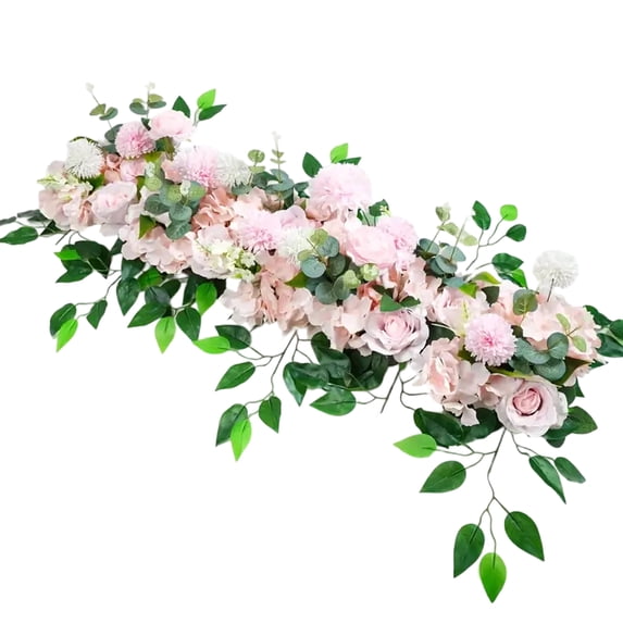 FORICOM Artificial Eucalyptus Garland with Flowers, Fake Flower Rose Hydrangea Daisy, Faux ...