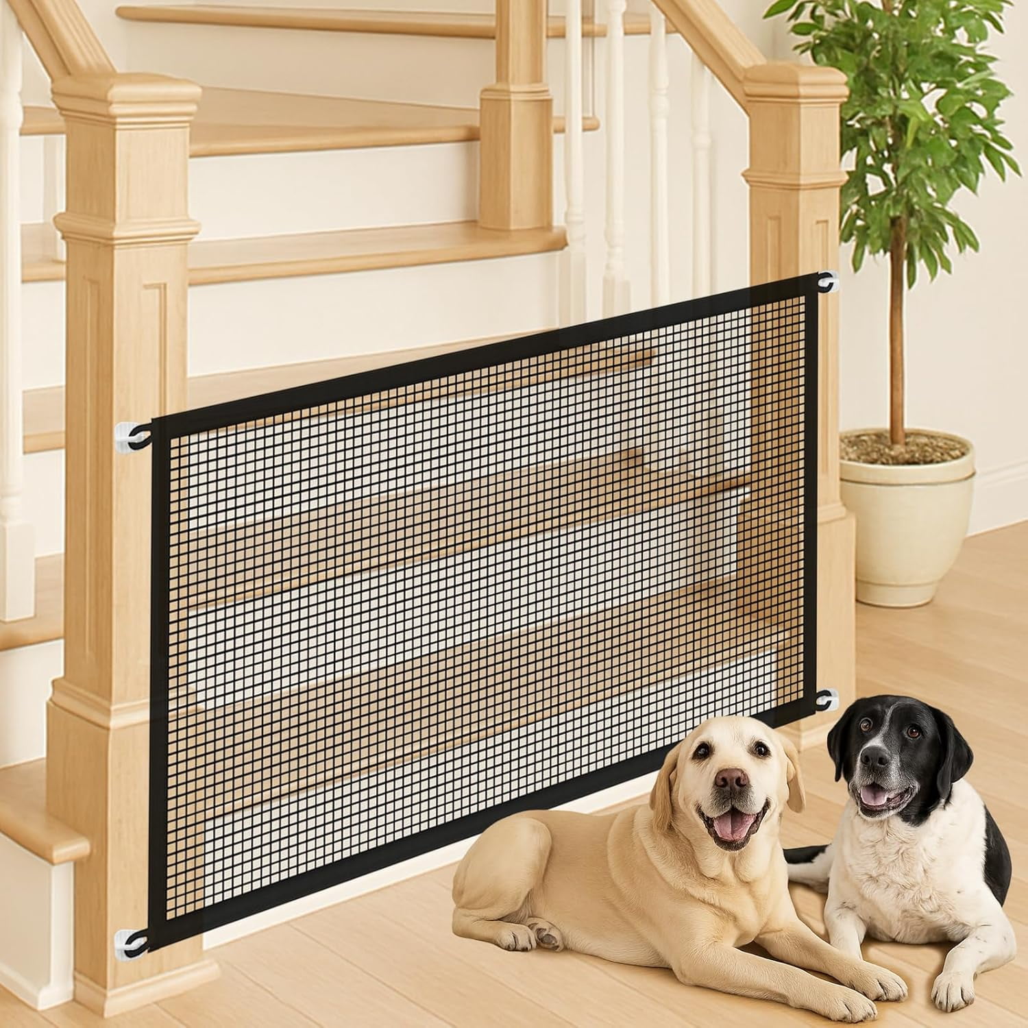 FORICOM Staircase Dog Door House Pet Door: Doorway Dog Screen Mesh Door ...