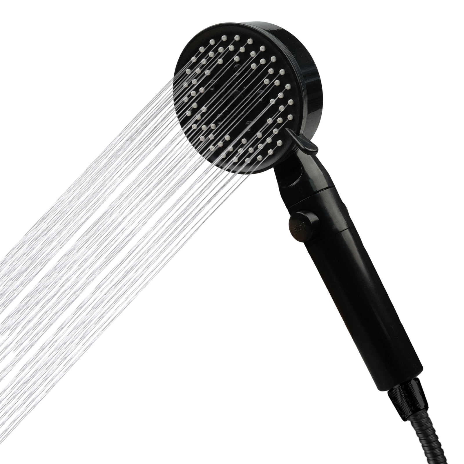 FORICOM High-pressure shower head with pause button, 5 spray modes ...