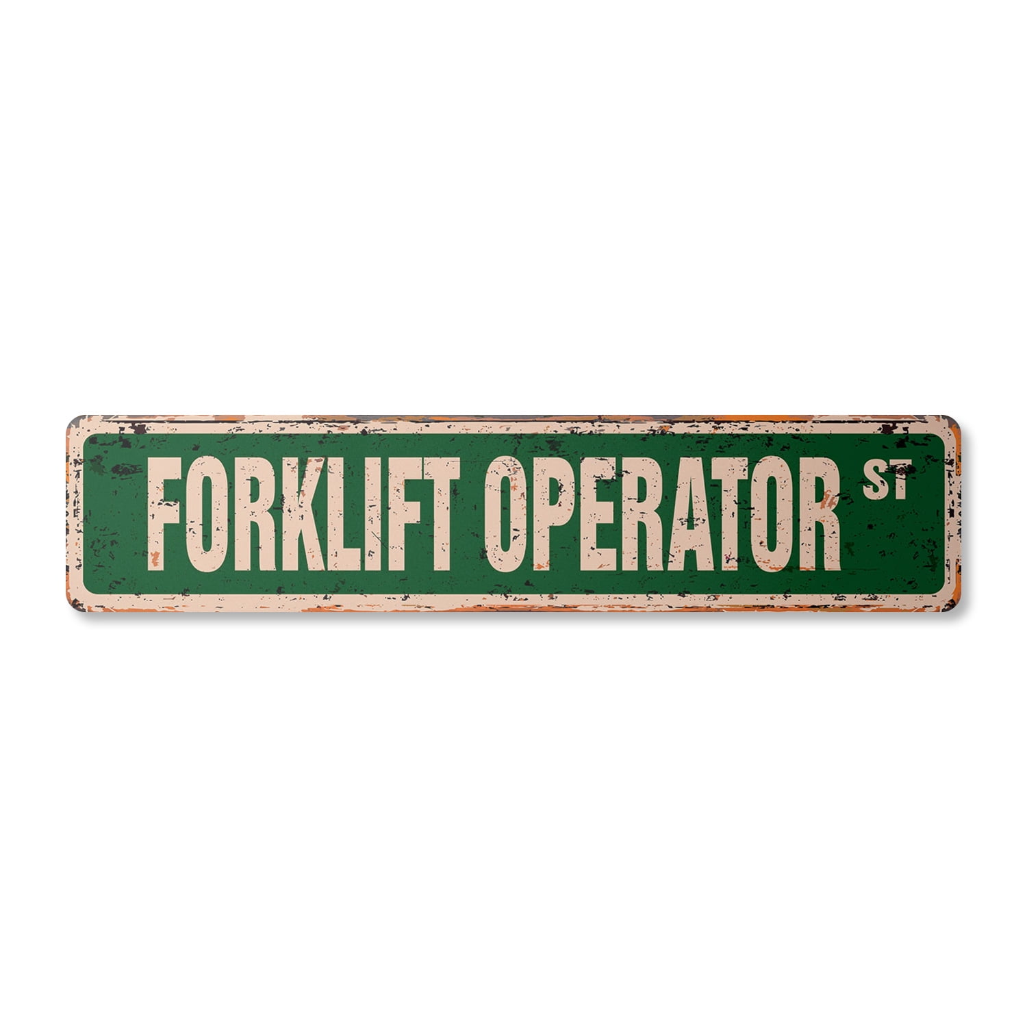 FORKLIFT OPERATOR Vintage Aluminum Street Sign warehouse driver fork ...