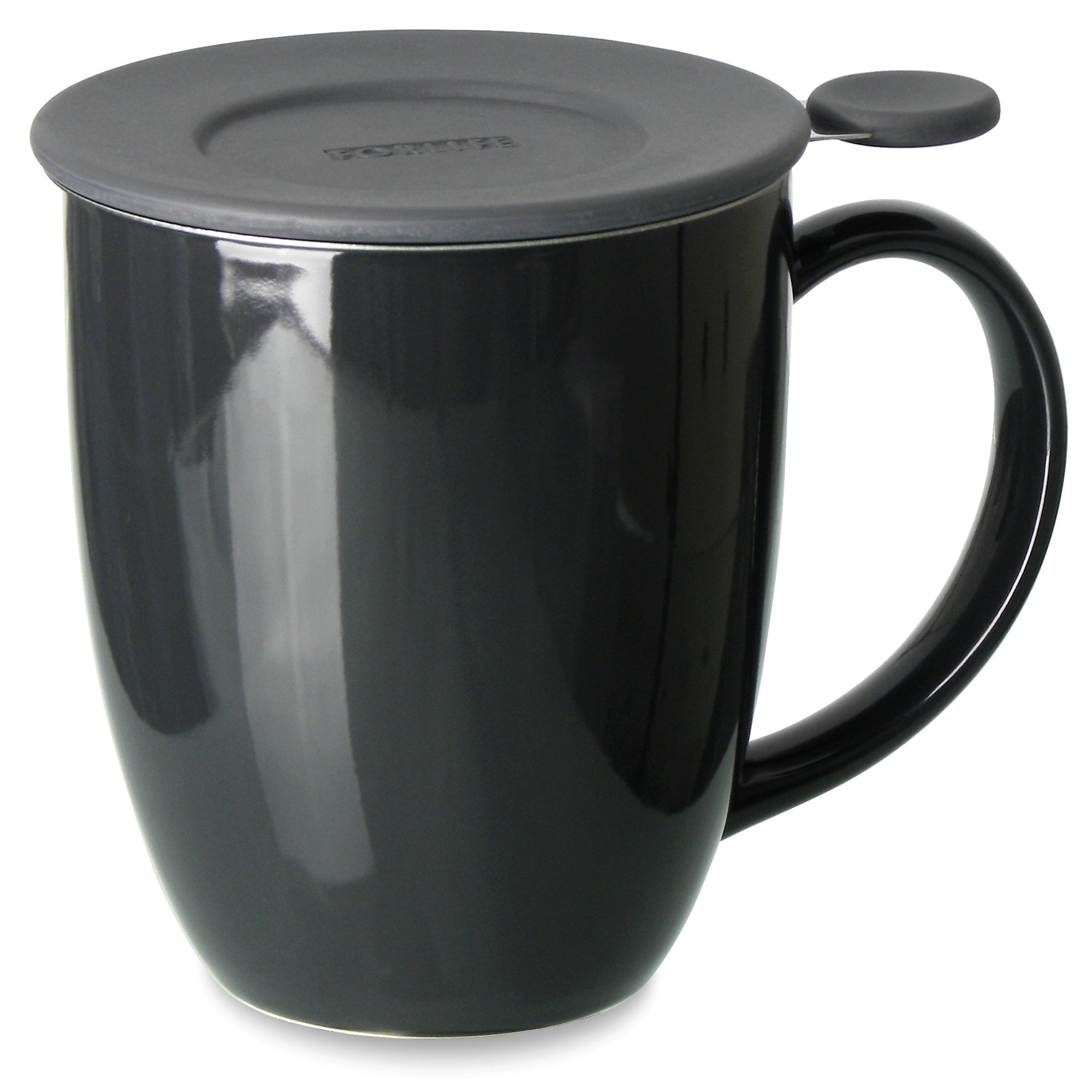 FORLIFE Uni Brew-in-Mug with Tea Infuser and Lid, 16-Ounce, Black ...