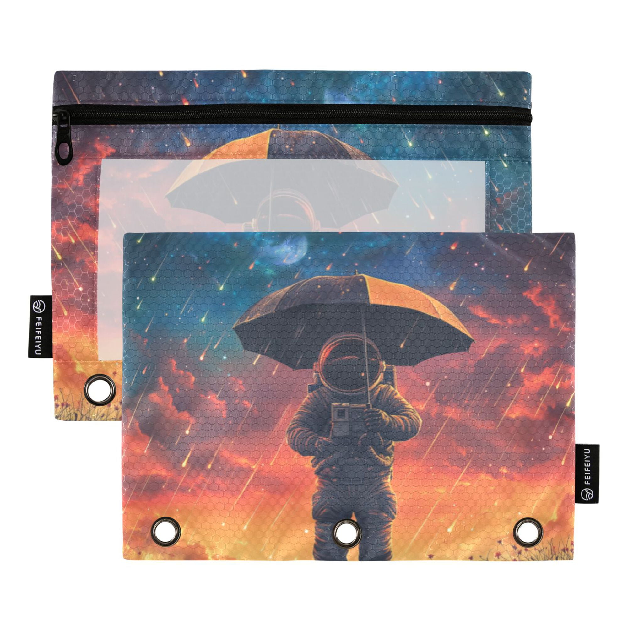 FORMRS 2 Pack Pencil Pouch for 3 Ring Binder with Clear Window Zipper ...