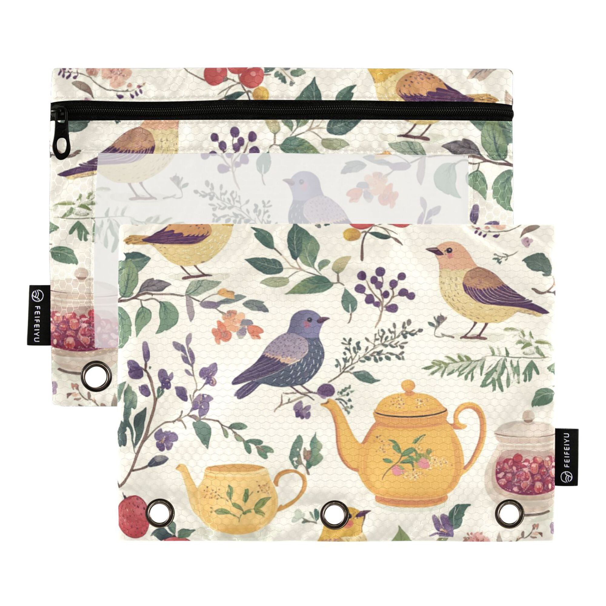 FORMRS 2 Pack Pencil Pouch for 3 Ring Binder with Clear Window Zipper ...