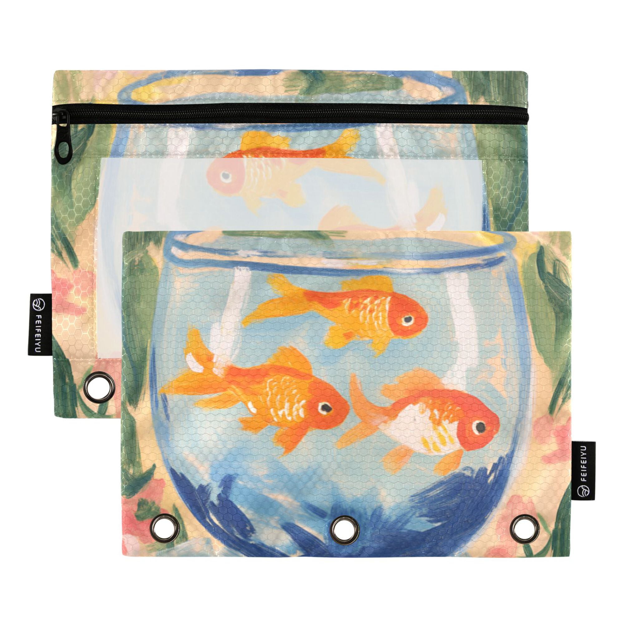 FORMRS 2 Pack Pencil Pouch for 3 Ring Binder with Clear Window Zipper ...