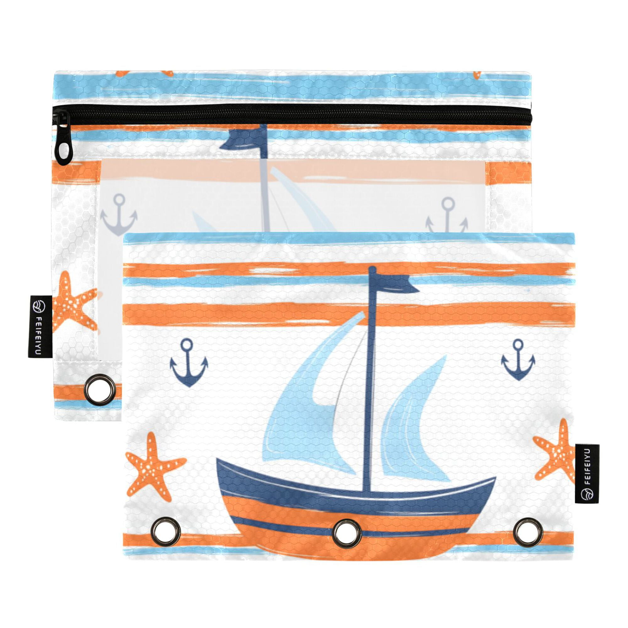 FORMRS 2 Pack Pencil Pouch for 3 Ring Binder with Clear Window Zipper ...