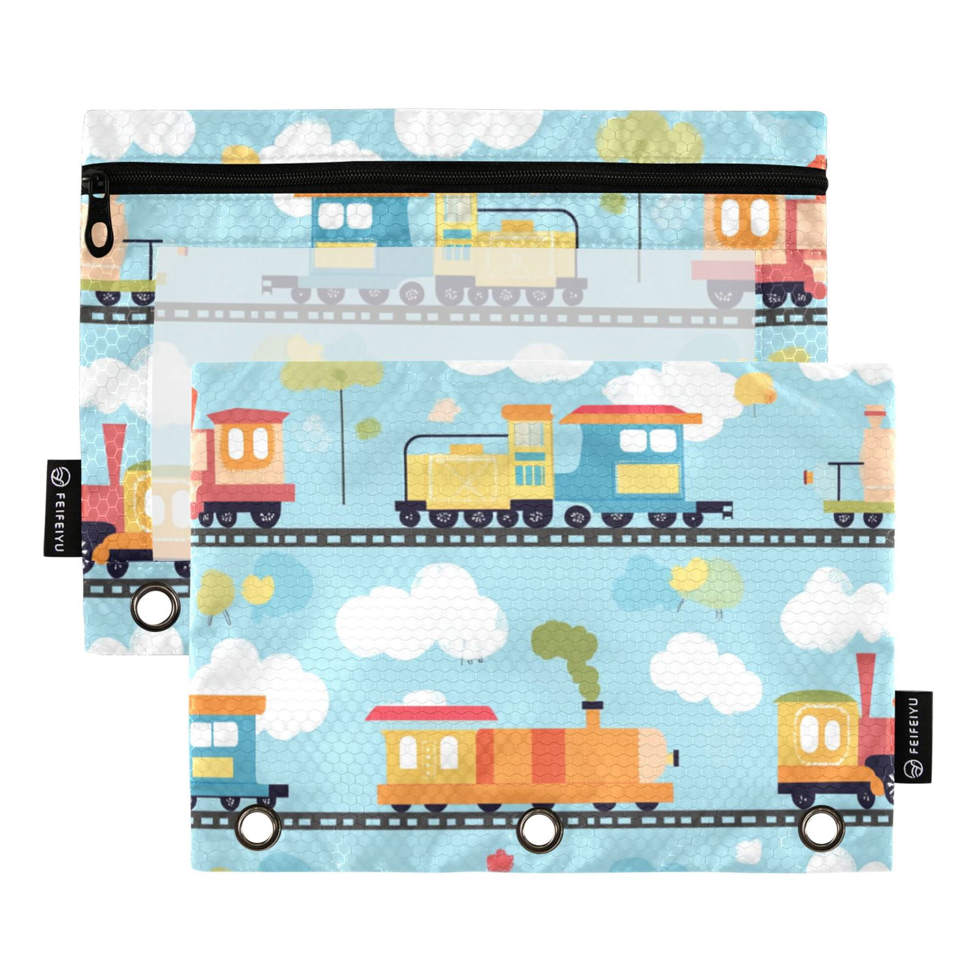 FORMRS 2 Pack Pencil Pouch for 3 Ring Binder with Clear Window Zipper ...