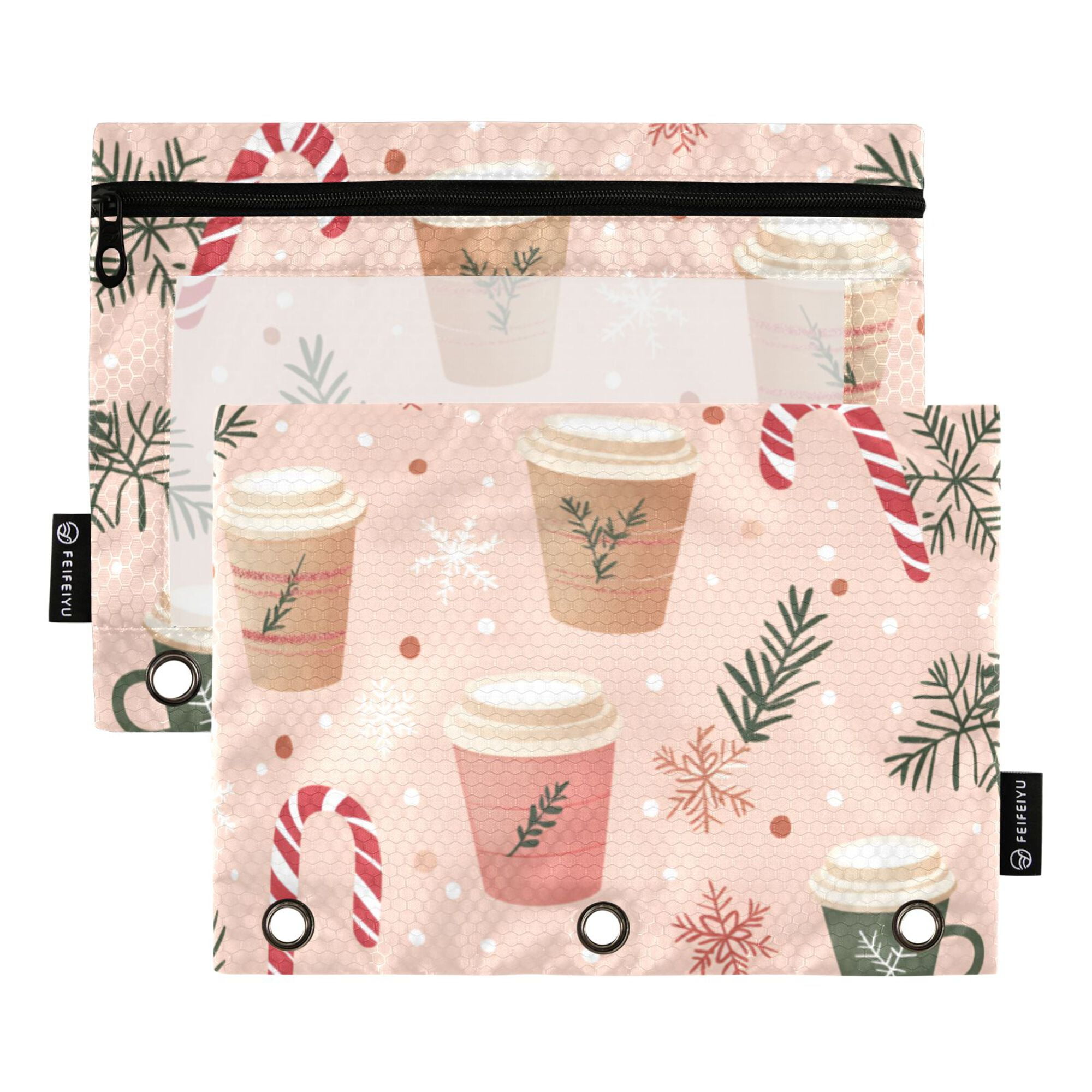 FORMRS 2 Pack Pencil Pouch for 3 Ring Binder with Clear Window Zipper ...