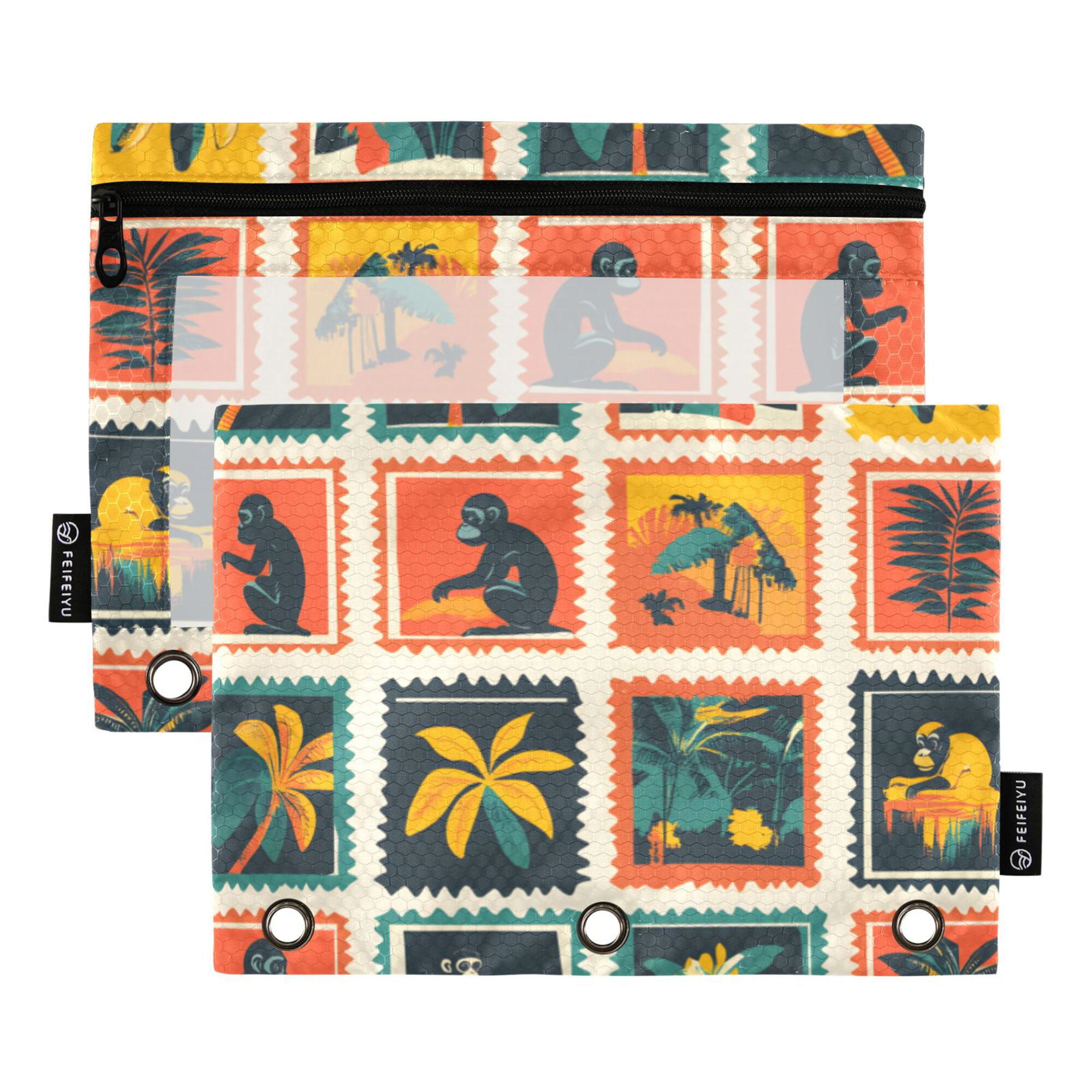 FORMRS 2 Pack Pencil Pouch for 3 Ring Binder with Clear Window Zipper ...