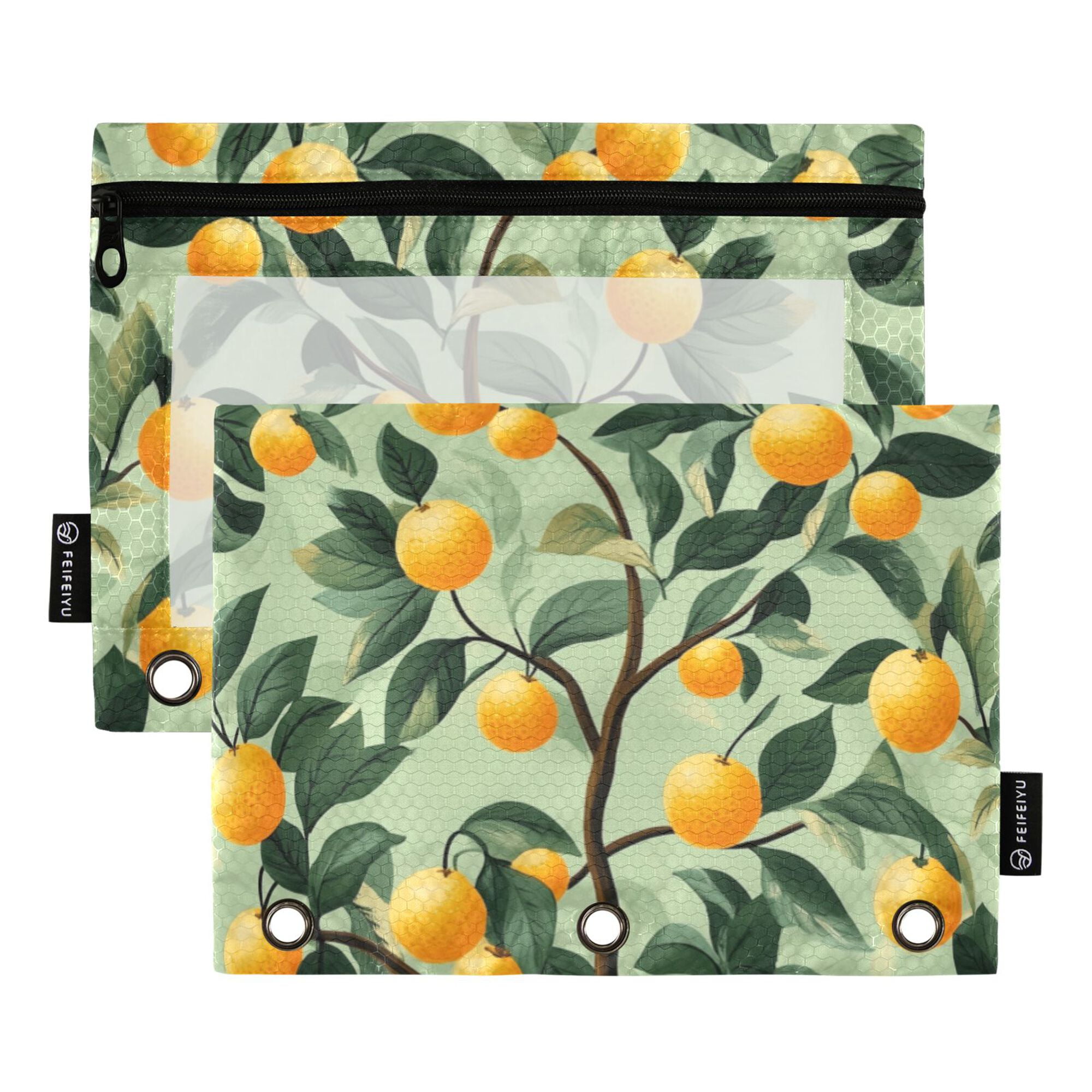 FORMRS 2 Pack Pencil Pouch for 3 Ring Binder with Clear Window Zipper ...