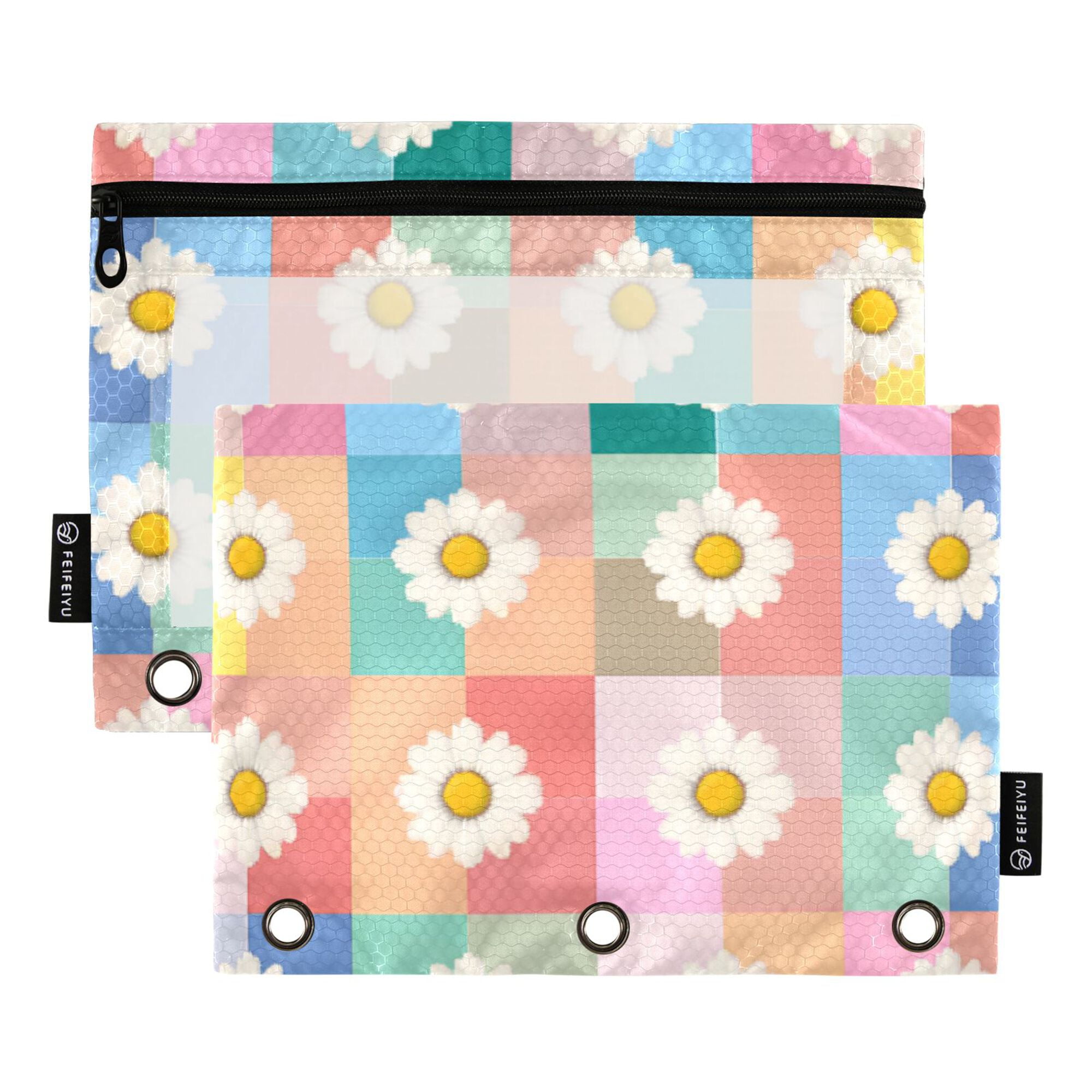 FORMRS 2 Pack Pencil Pouch for 3 Ring Binder with Clear Window Zipper ...