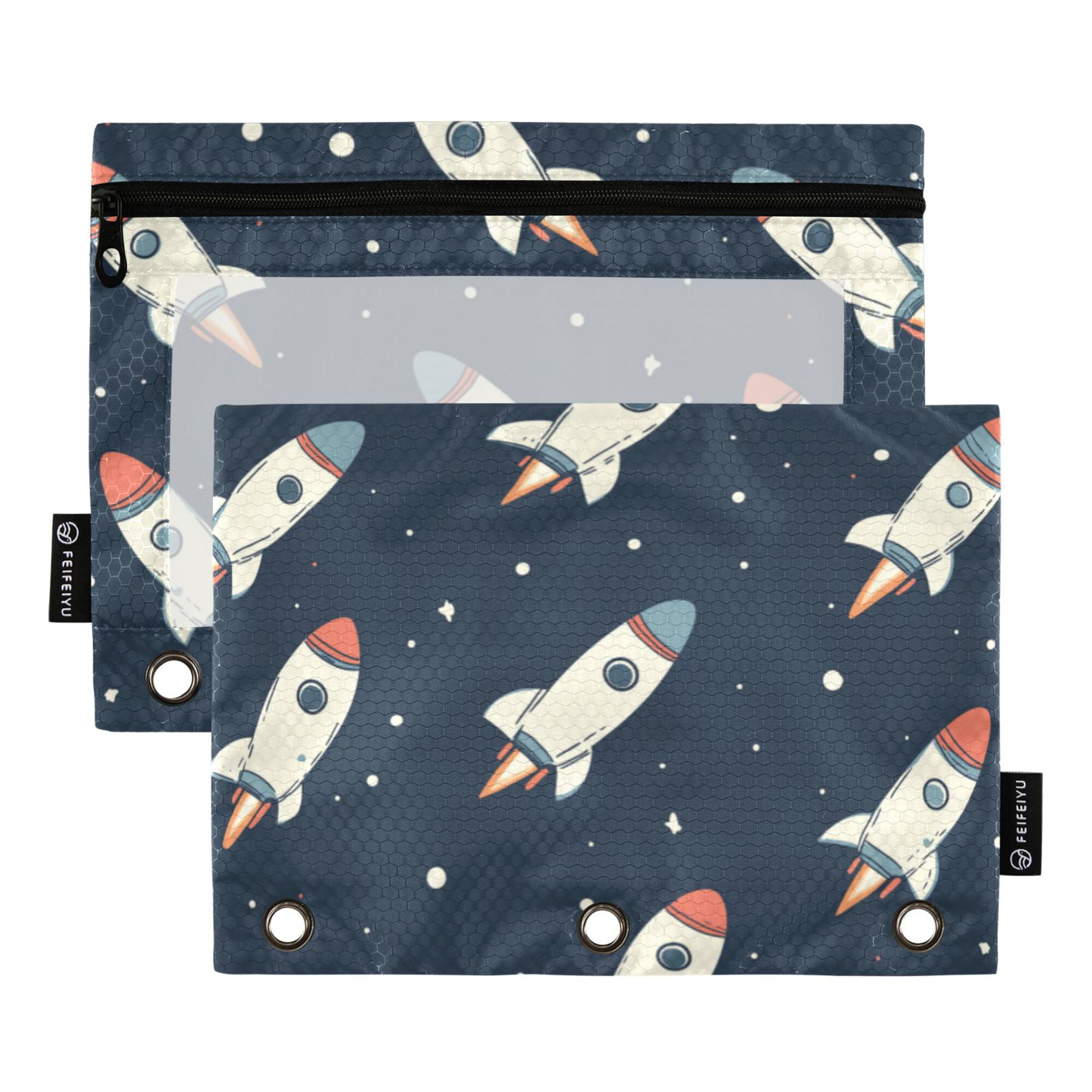 FORMRS 2 Pack Pencil Pouch for 3 Ring Binder with Clear Window Zipper ...