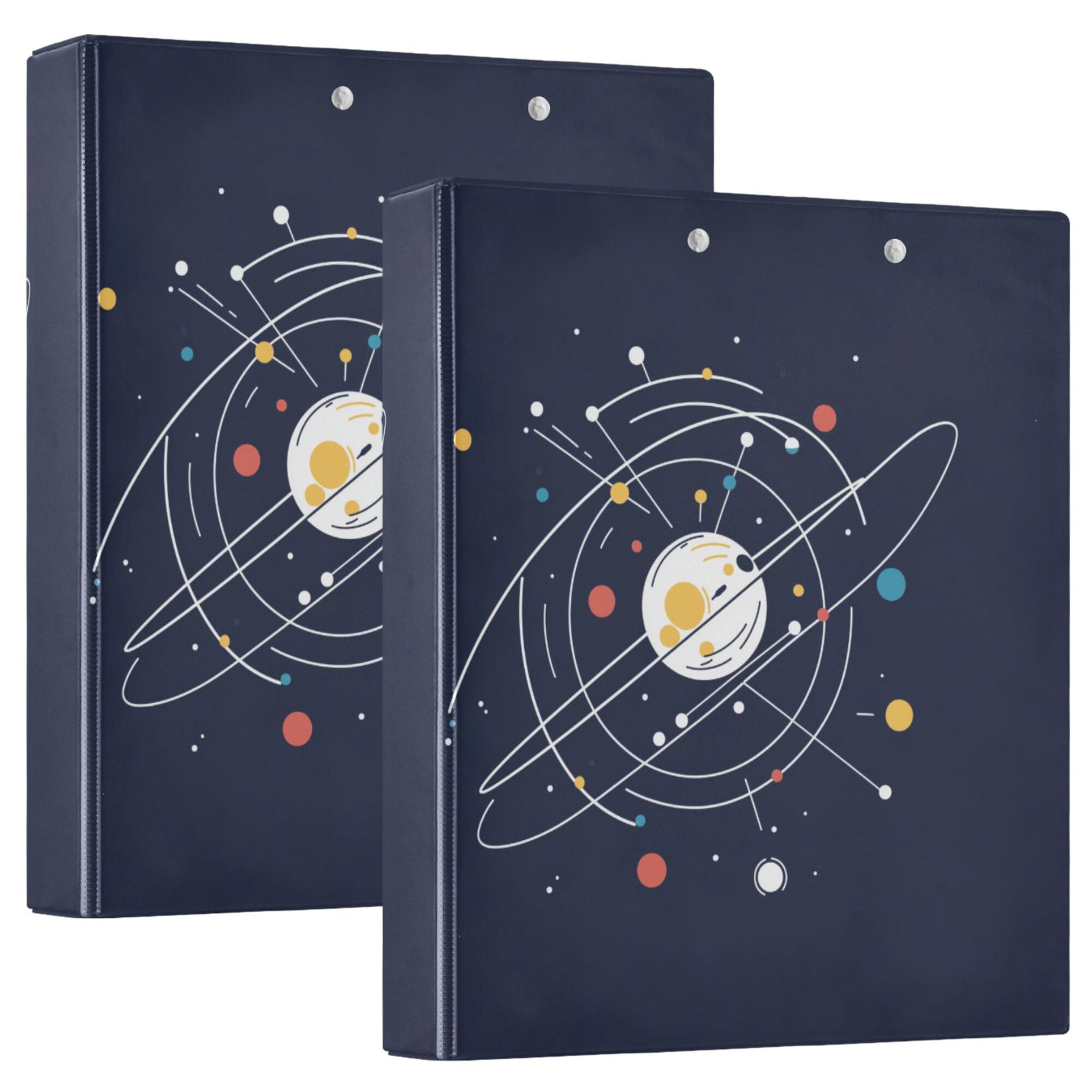 FORMRS 3 Ring Binder 1.5 inch with Pockets Clip Board 200 Sheets Capacity, White Planet ...