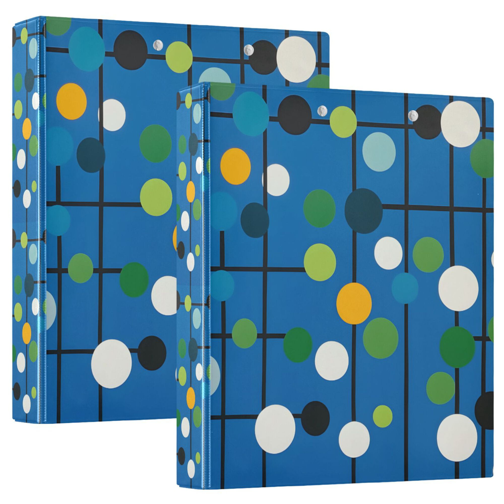 FORMRS 3 Ring Binder 1.5 inch with Pockets Clip Board 200 Sheets Capacity, Blue Abstract ...