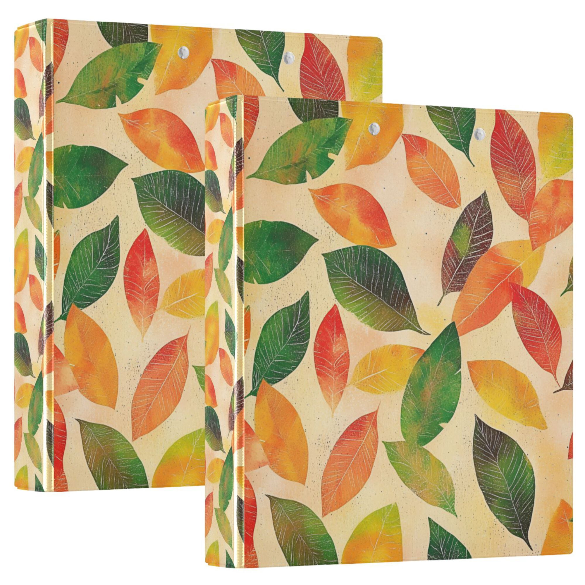 FORMRS 3 Ring Binder 1.5 inch with Pockets Set of 2 Clip Board 200 Sheets Capacity, Green Retro ...