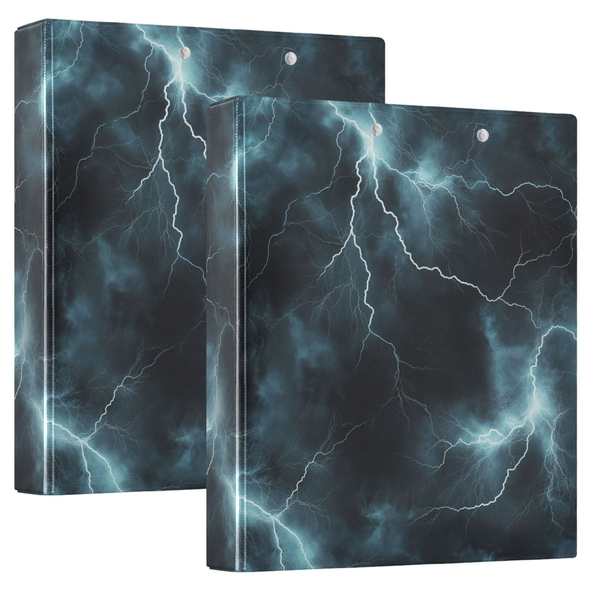 FORMRS 3 Ring Binder 1.5 inch with Pockets Set of 2 Clip Board 200 Sheets Capacity, Lightning ...