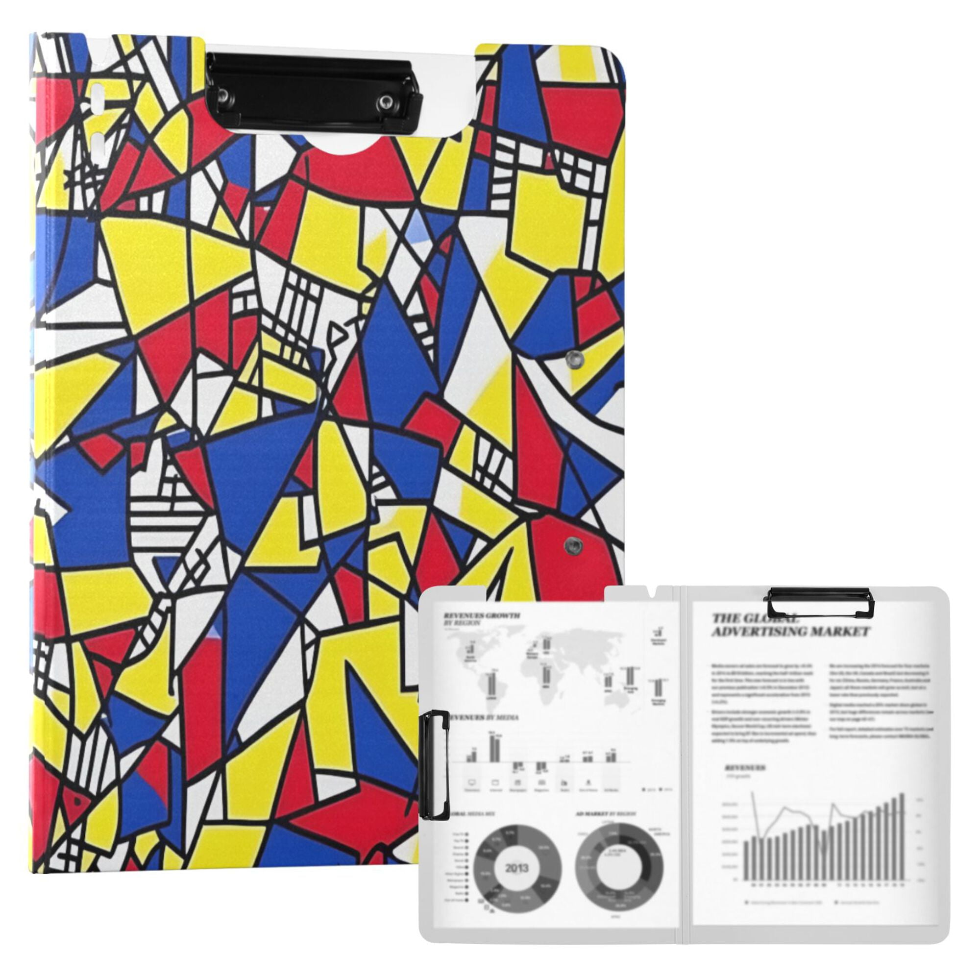 FORMRS A4 Clipboard Folder with Pen Holder Horizontal Foldable School Office Binder, Art ...