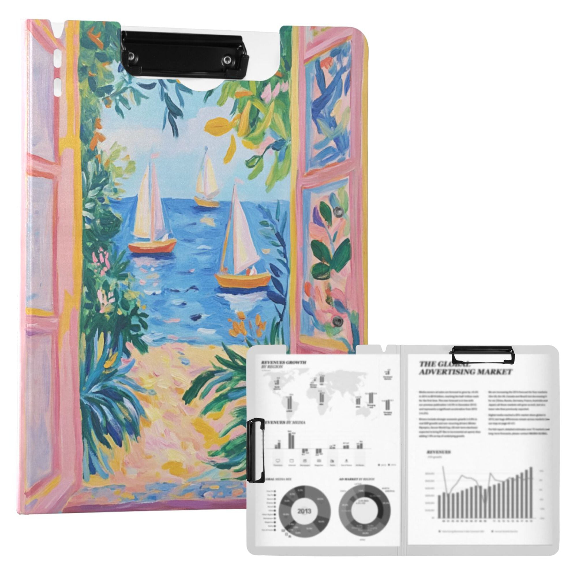 FORMRS A4 Clipboard Folder with Pen Holder Horizontal Foldable School ...