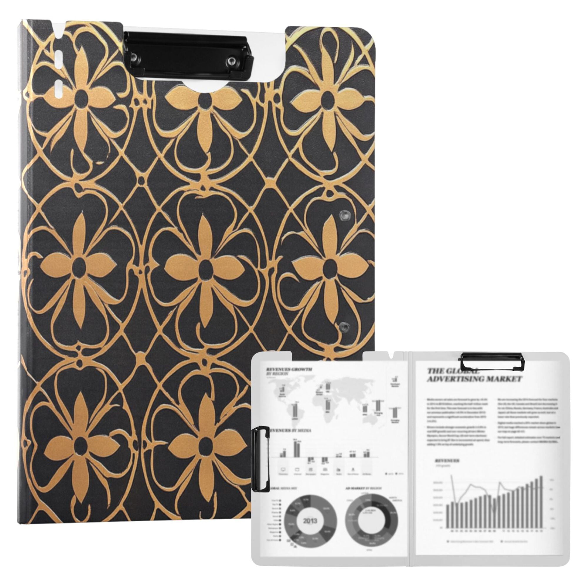 FORMRS A4 Clipboard Folder with Pen Holder Horizontal Foldable School Office Binder, Classic ...