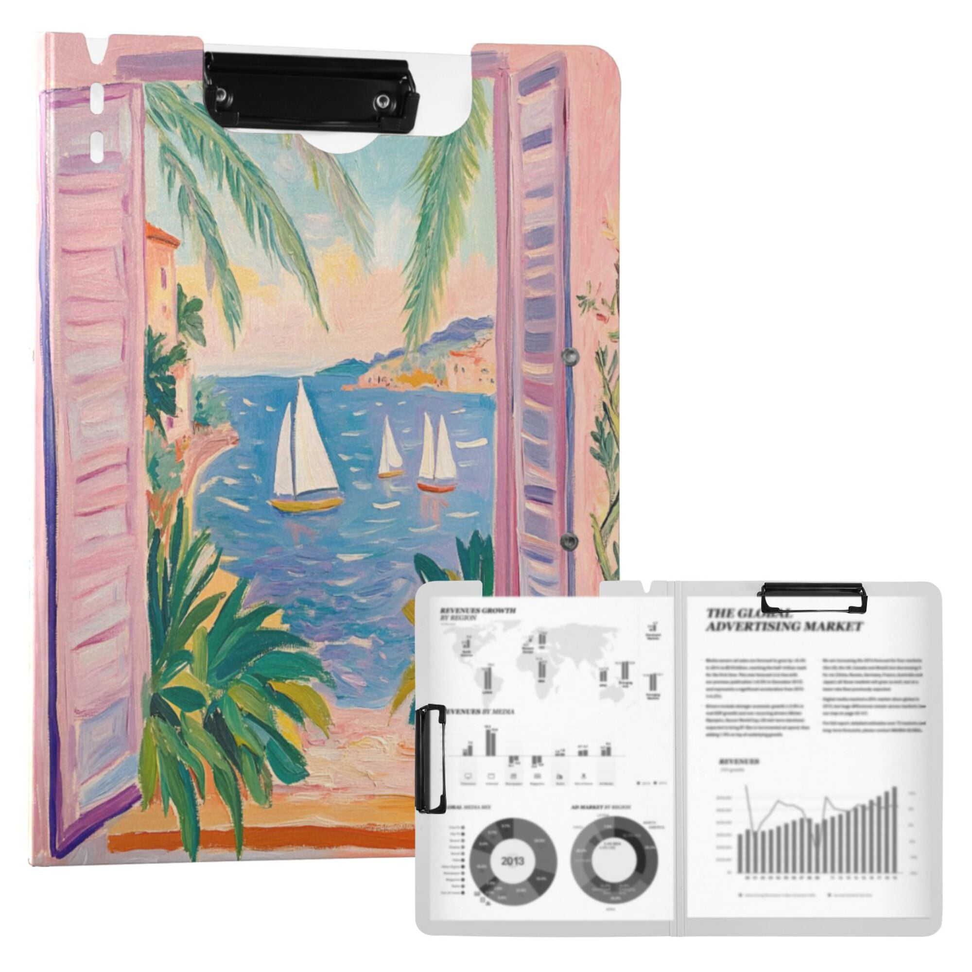 FORMRS A4 Clipboard Folder with Pen Holder Horizontal Foldable School ...