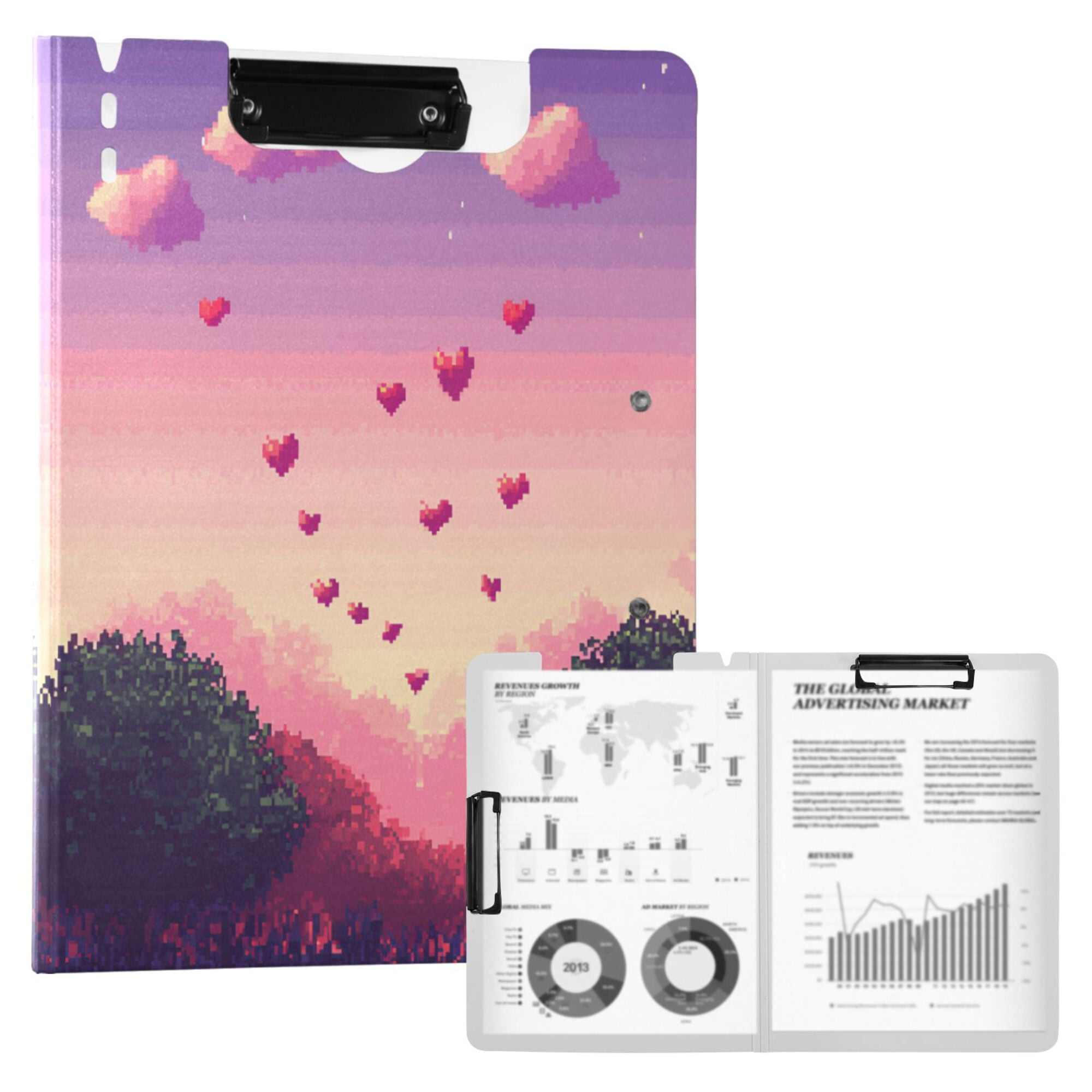 FORMRS A4 Clipboard Folder with Pen Holder Horizontal Foldable School ...