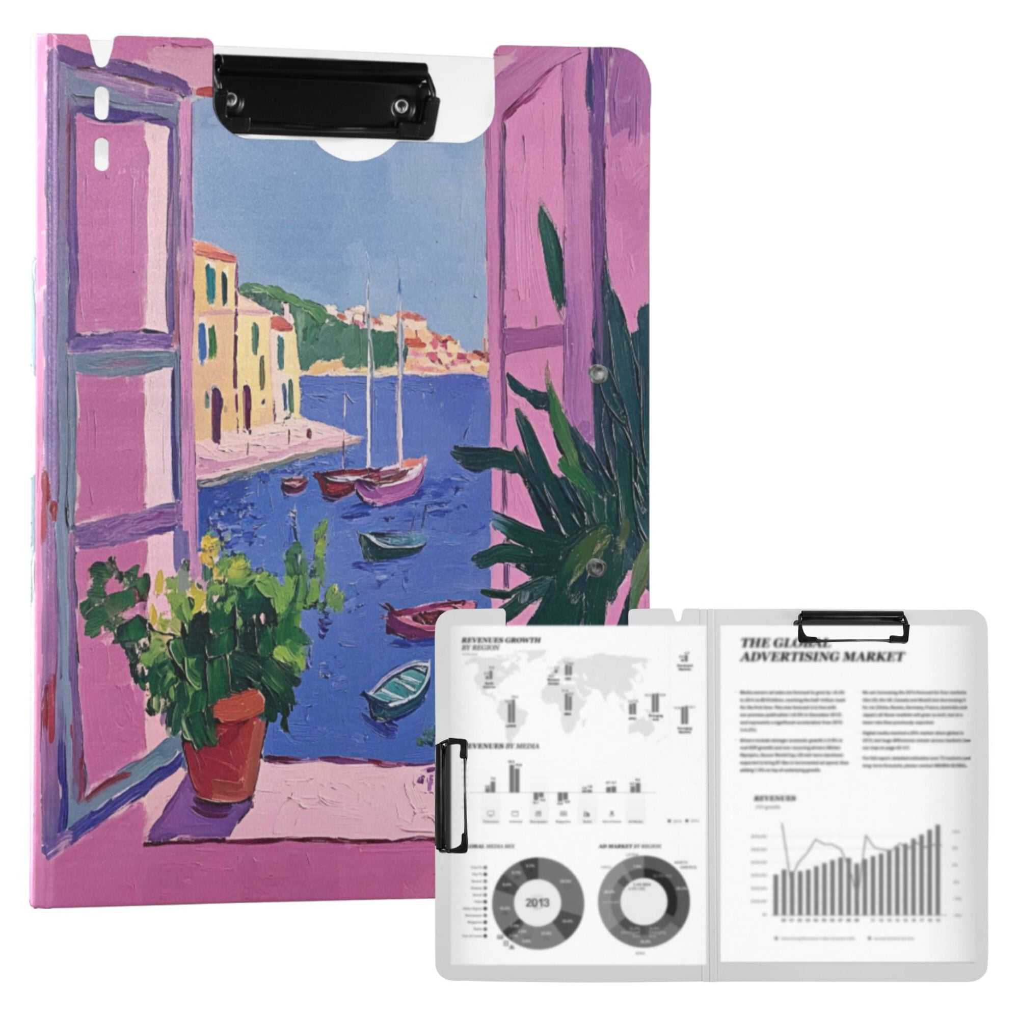 FORMRS A4 Clipboard Folder with Pen Holder Horizontal Foldable School ...