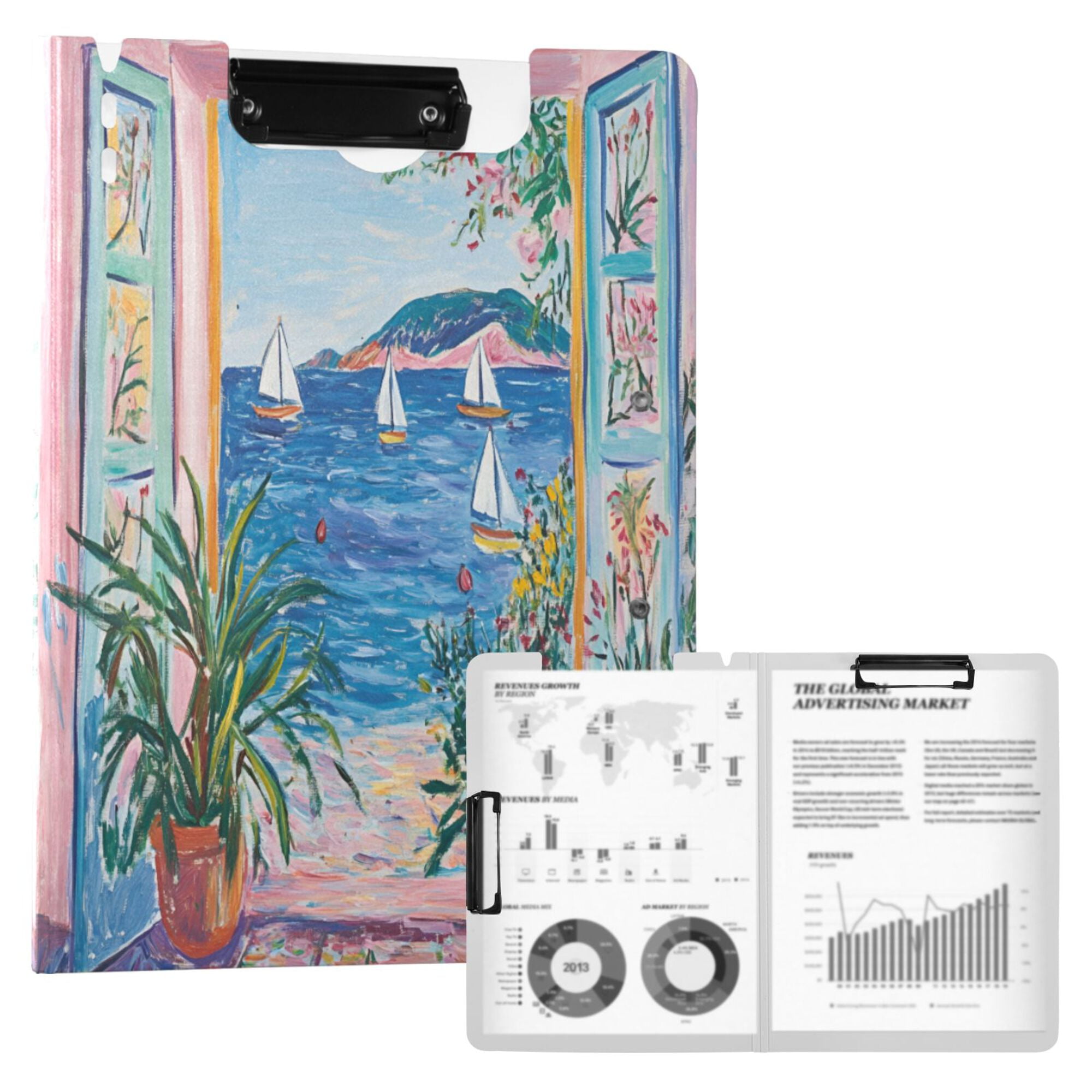 FORMRS A4 Clipboard Folder with Pen Holder Horizontal Foldable School ...