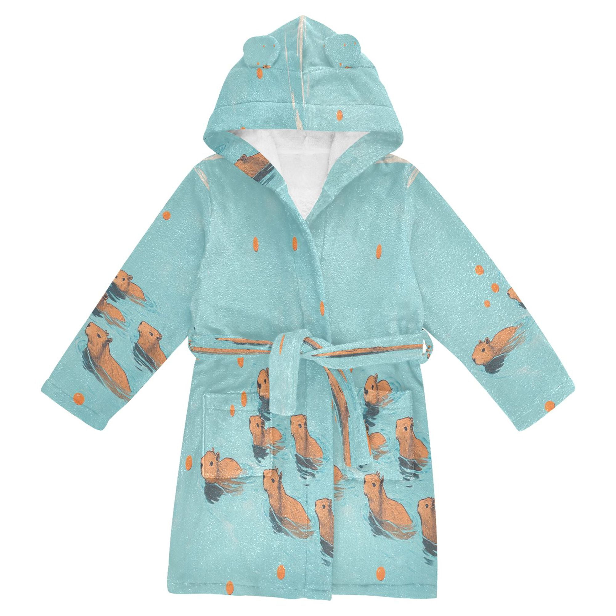 FORMRS Kids Bathrobe Unisex Hooded Robe Toddler Pajamas Sleepwear, Size ...