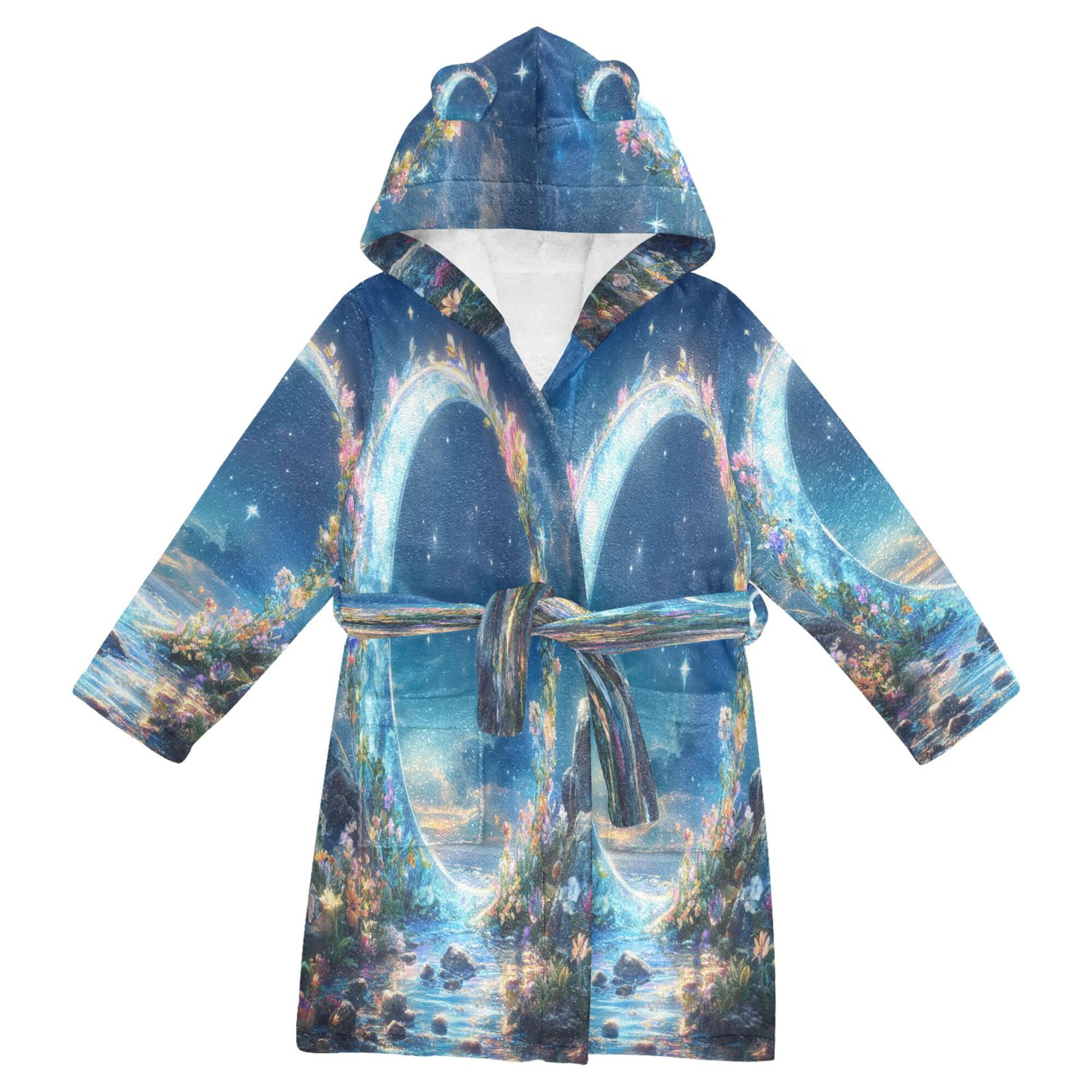 FORMRS Kids Bathrobe Unisex Hooded Robe Toddler Pajamas Sleepwear, Size ...