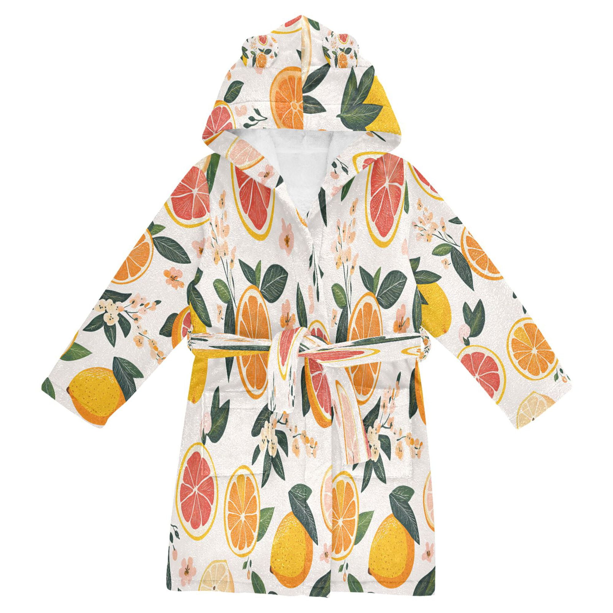 FORMRS Kids Bathrobe Unisex Hooded Robe Toddler Pajamas Sleepwear, Size ...