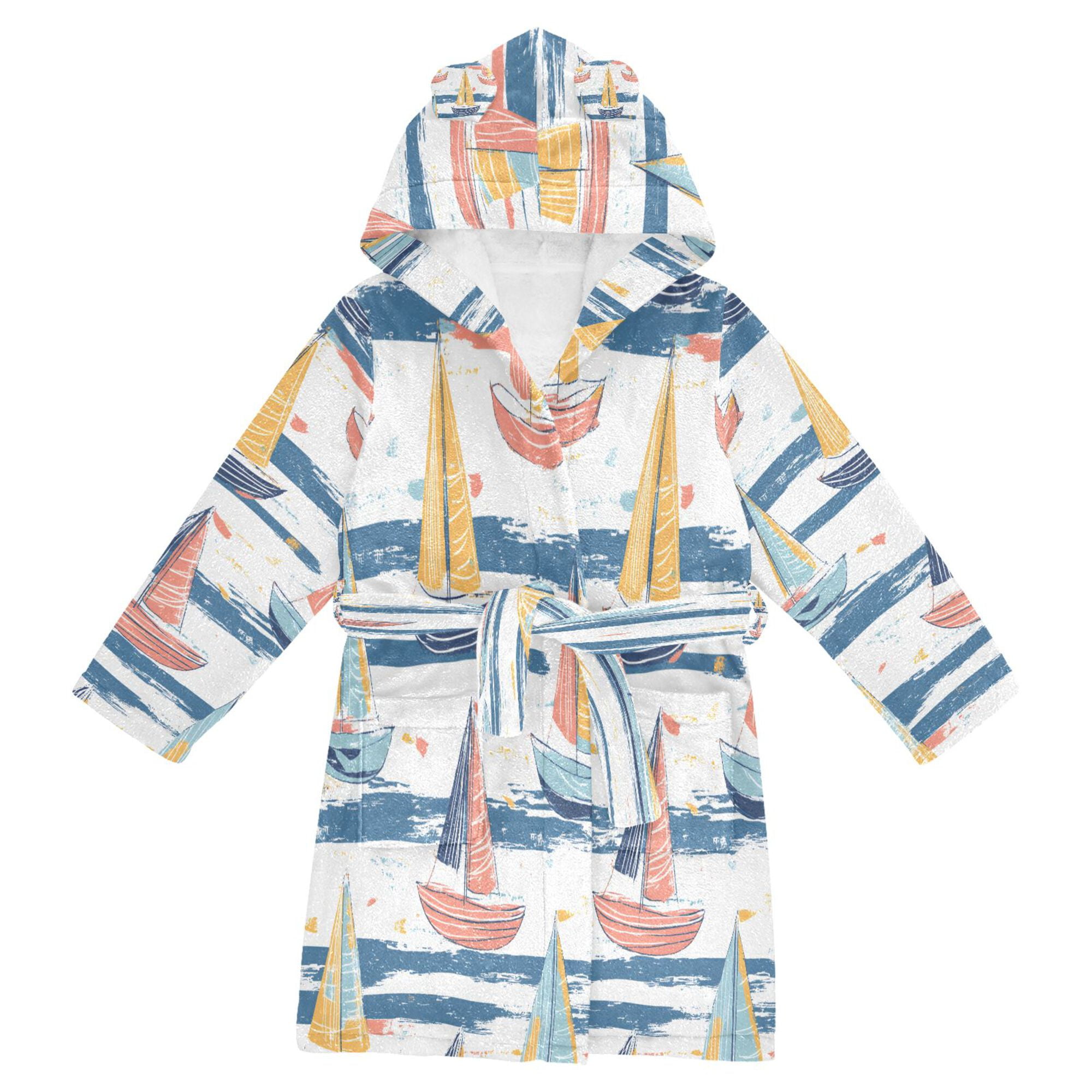 FORMRS Kids Bathrobe Unisex Hooded Robe Toddler Pajamas Sleepwear, Size ...