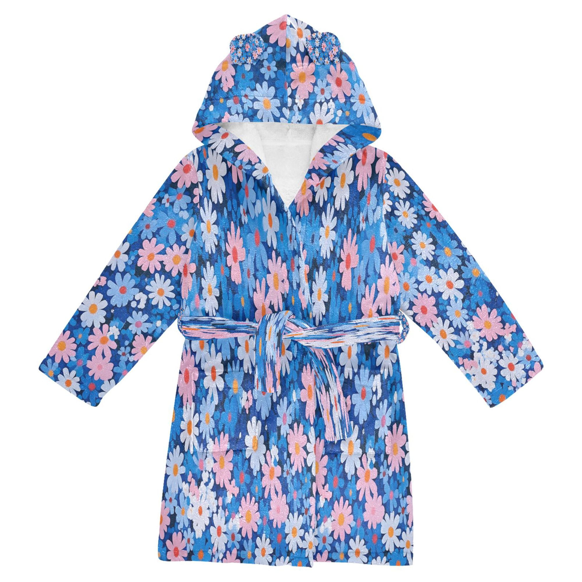 FORMRS Kids Bathrobe Unisex Hooded Robe Toddler Pajamas Sleepwear, Size ...