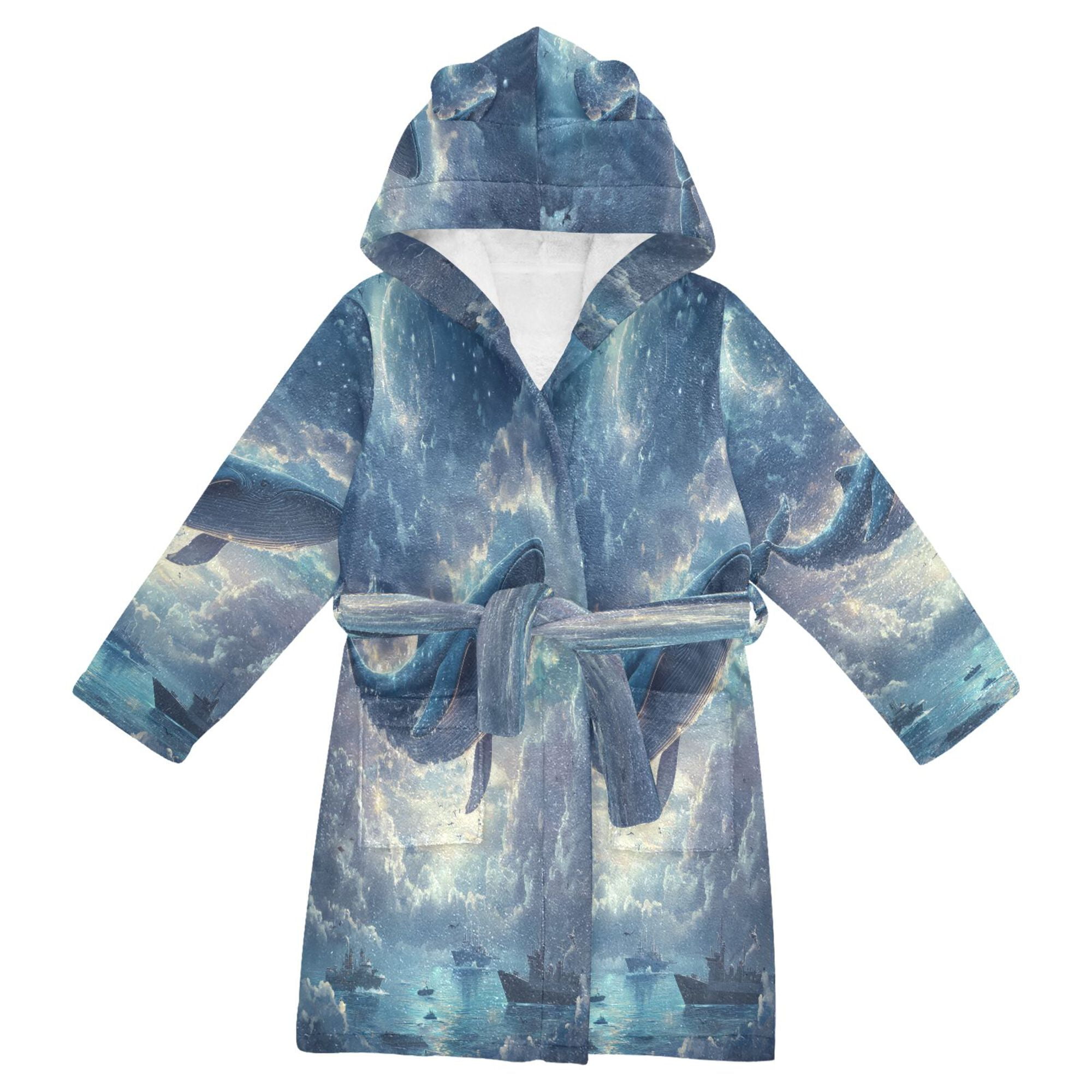 FORMRS Kids Bathrobe Unisex Hooded Robe Toddler Pajamas Sleepwear, Size ...